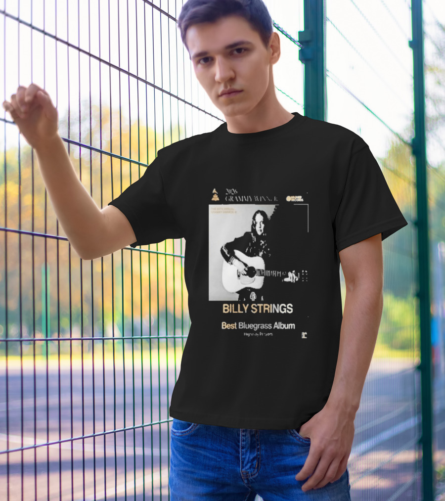 Billy Strings 2026 Grammy Winner Best Bluegrass Album Performance Acoustic Guitar T-Shirt