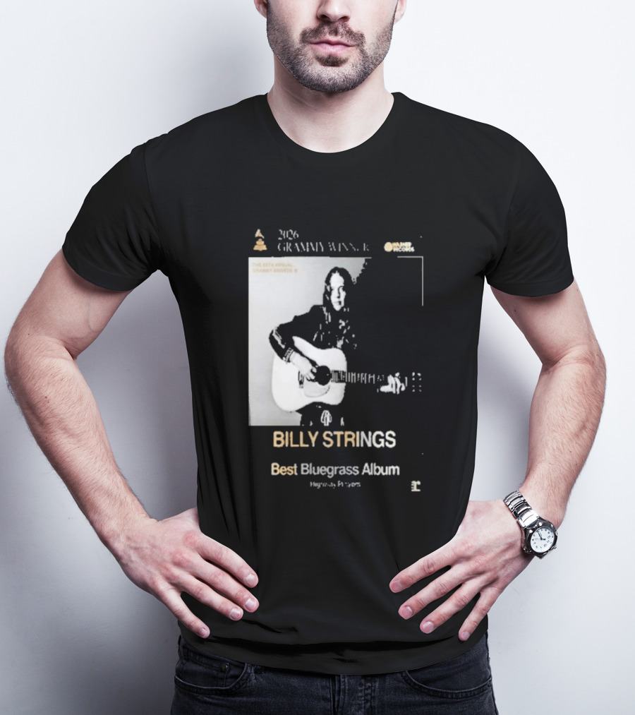 Billy Strings 2026 Grammy Winner Best Bluegrass Album Performance Acoustic Guitar T-Shirt