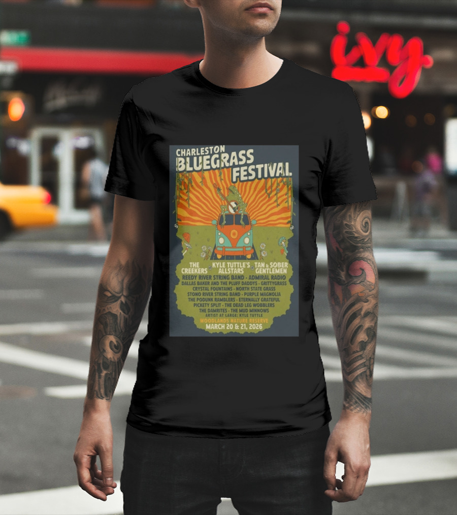 Charleston Bluegrass Festival 2026 Kyle Tuttle's Allstars Woodlands Nature Reserve March 20 21 T-Shirt