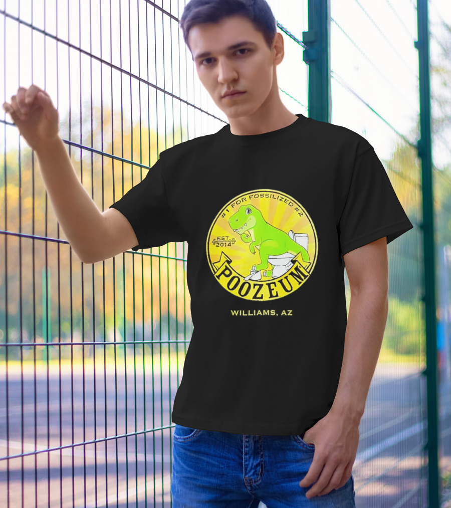 Poozeum Dinosaur Toilet Humor Est. 2014 #1 For Fossilized #2 T-Shirt