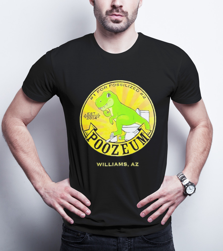 Poozeum Dinosaur Toilet Humor Est. 2014 #1 For Fossilized #2 T-Shirt