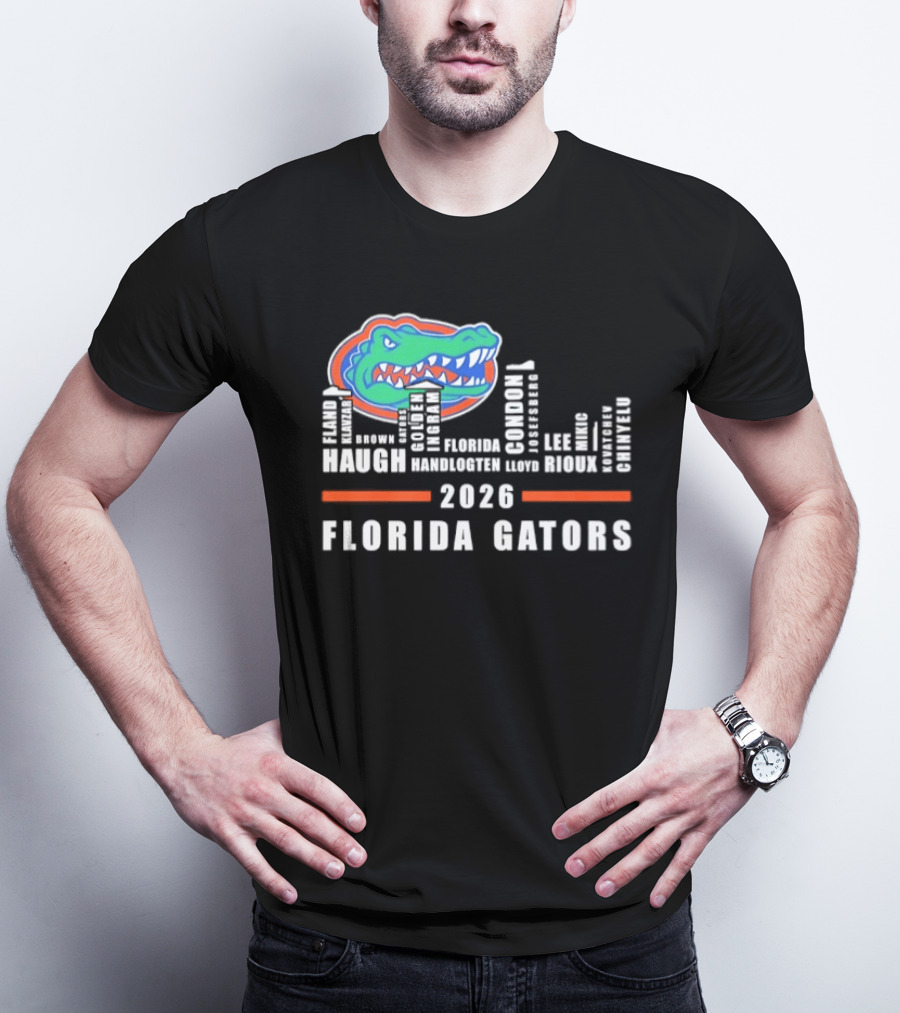 Florida Gators 2026 Player Names And City Skyline T-Shirt