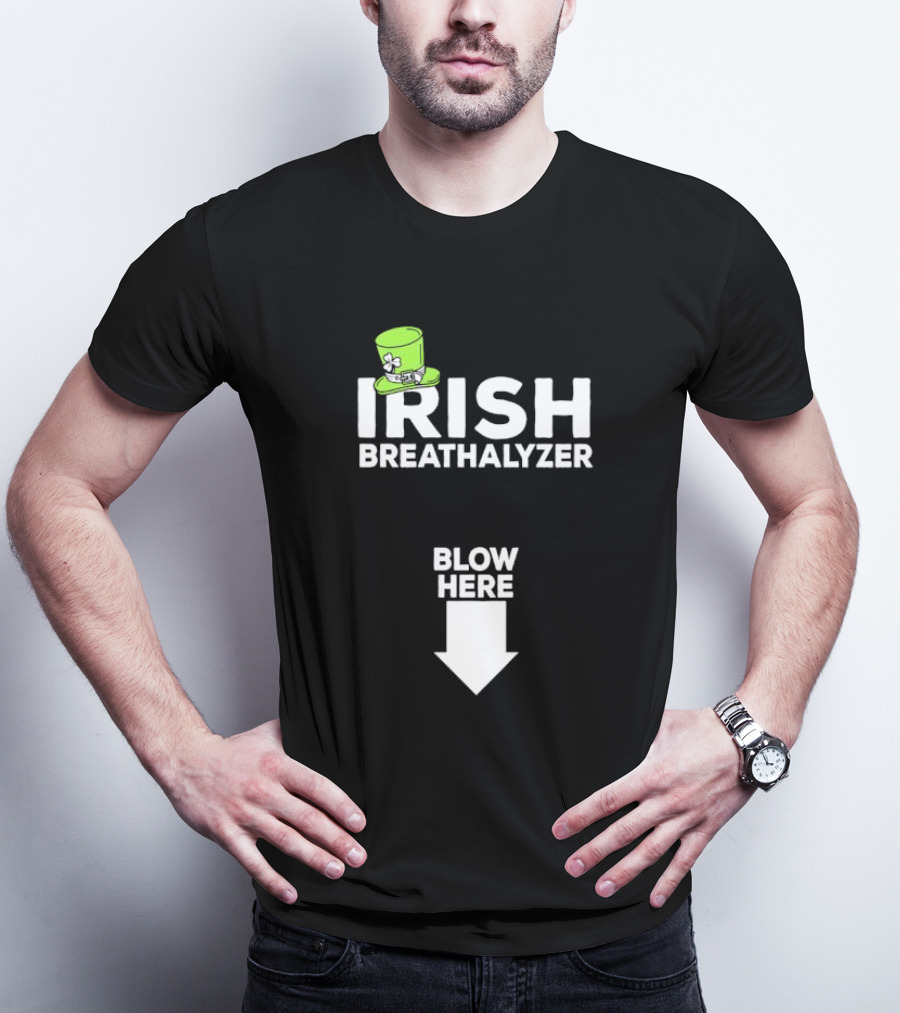 Irish Breathalyzer Blow Here St Patrick's Hat T-Shirt