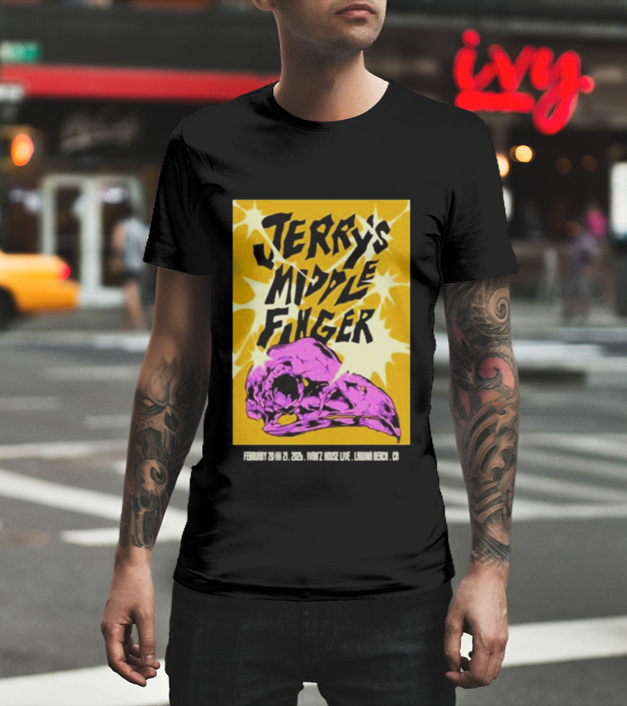 Jerry's Middle Finger Ivan's House Laguna Beach California February 20 & 21 2026 T-Shirt