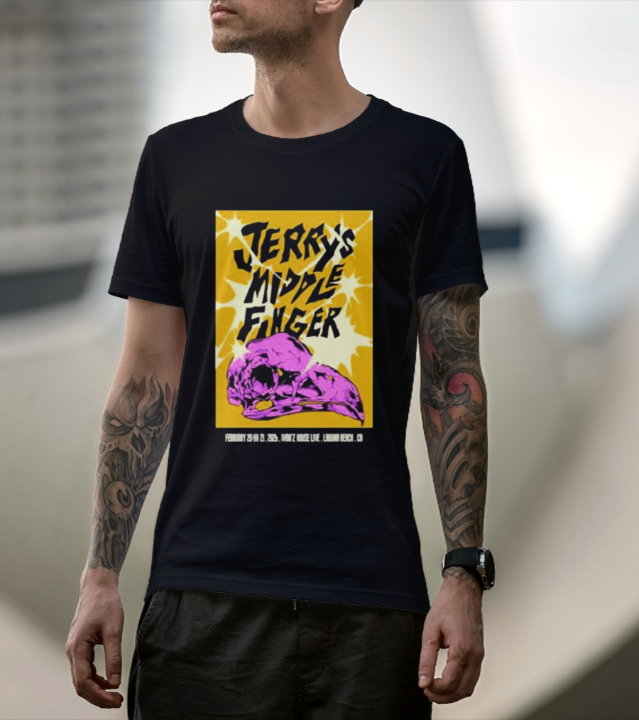 Jerry's Middle Finger Ivan's House Laguna Beach California February 20 & 21 2026 T-Shirt