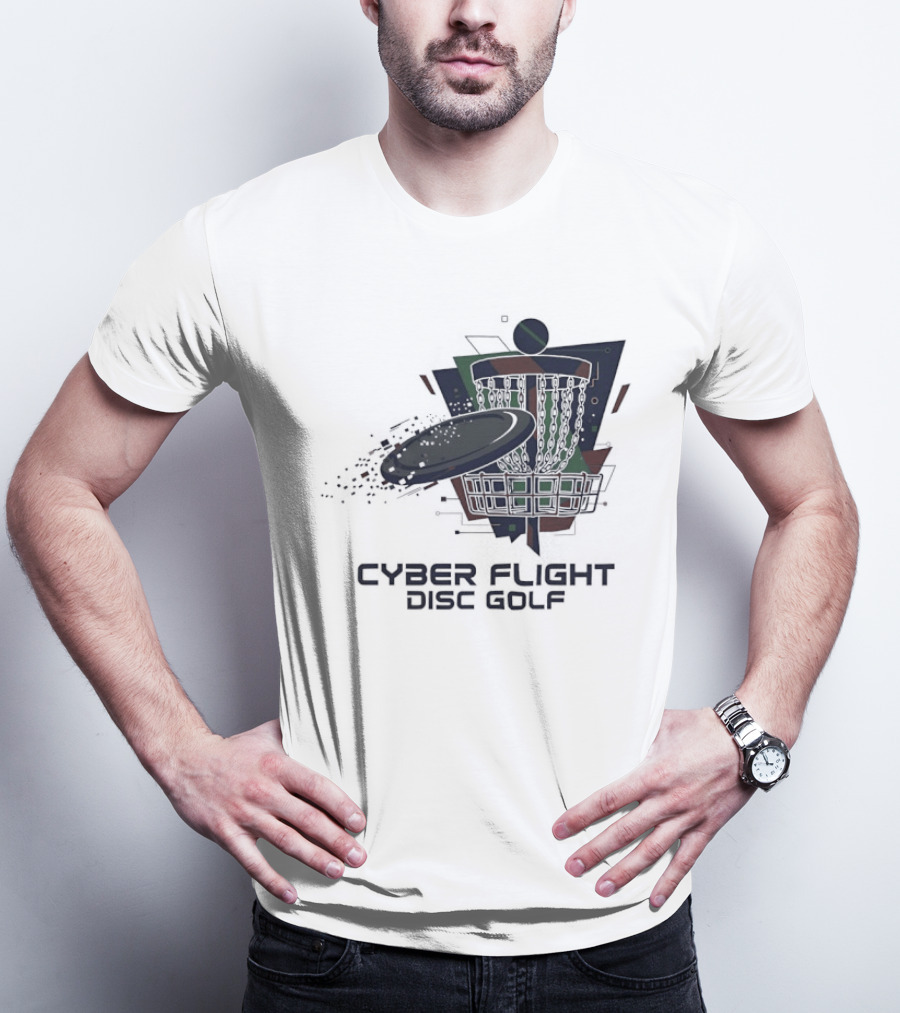 Cyber Flight Disc Golf Futuristic Basket T-Shirt