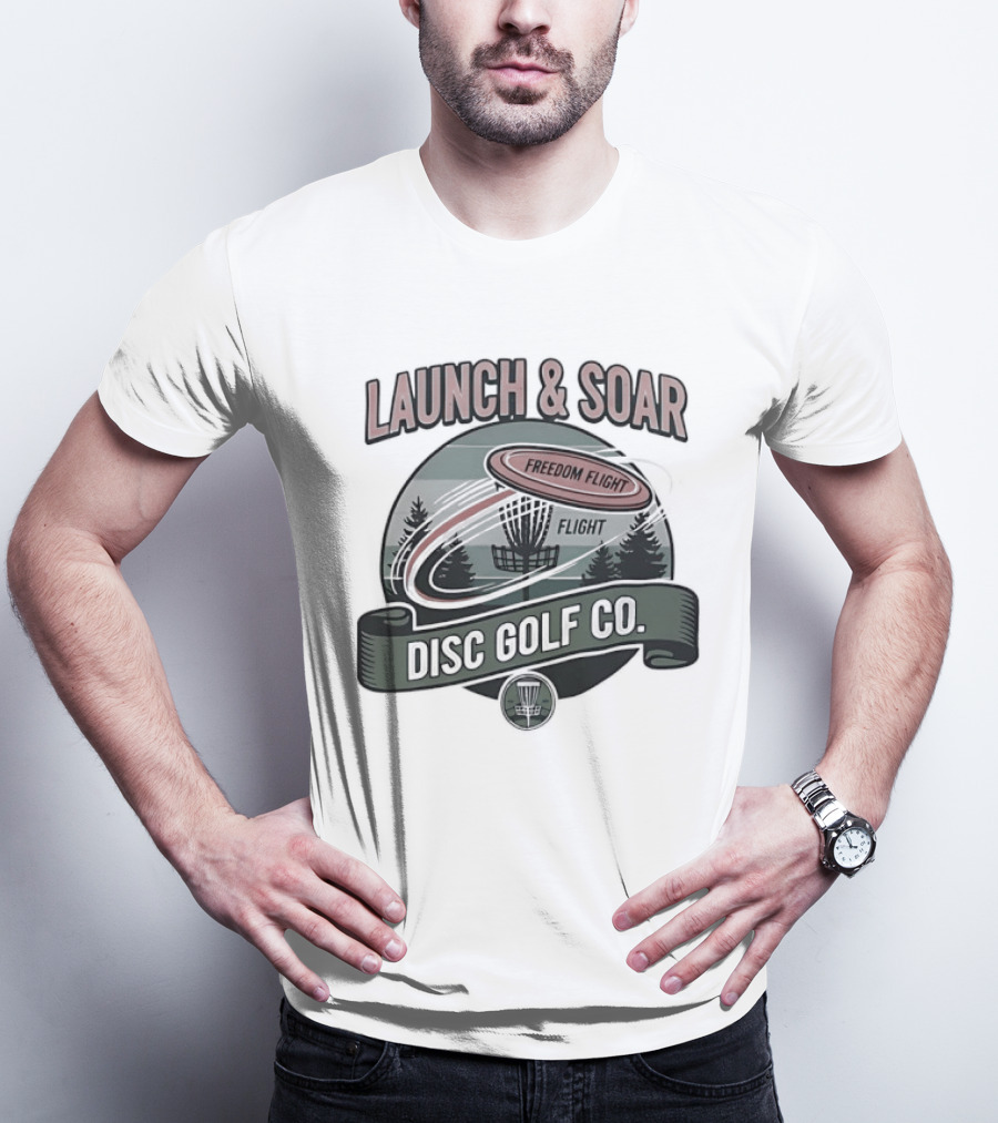 Launch And Soar Disc Golf Co Freedom Flight Disc T-Shirt