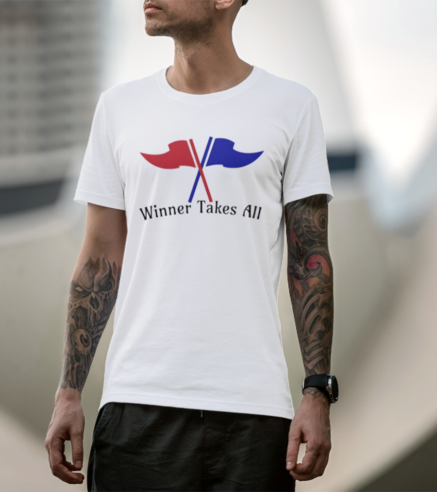 Winner Takes All Red And Blue Flags T-Shirt