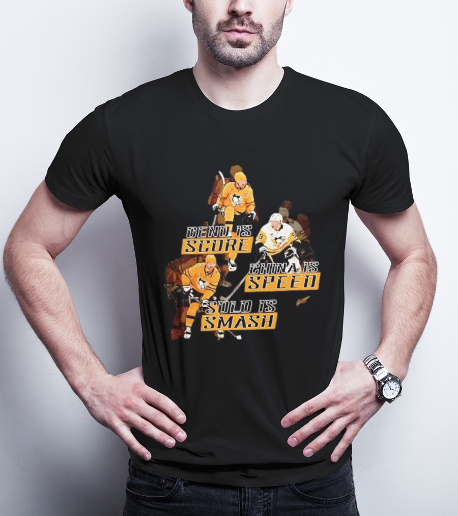 Pittsburgh Penguins Geno Score China Speed Solo Smash Hockey Players T-Shirt