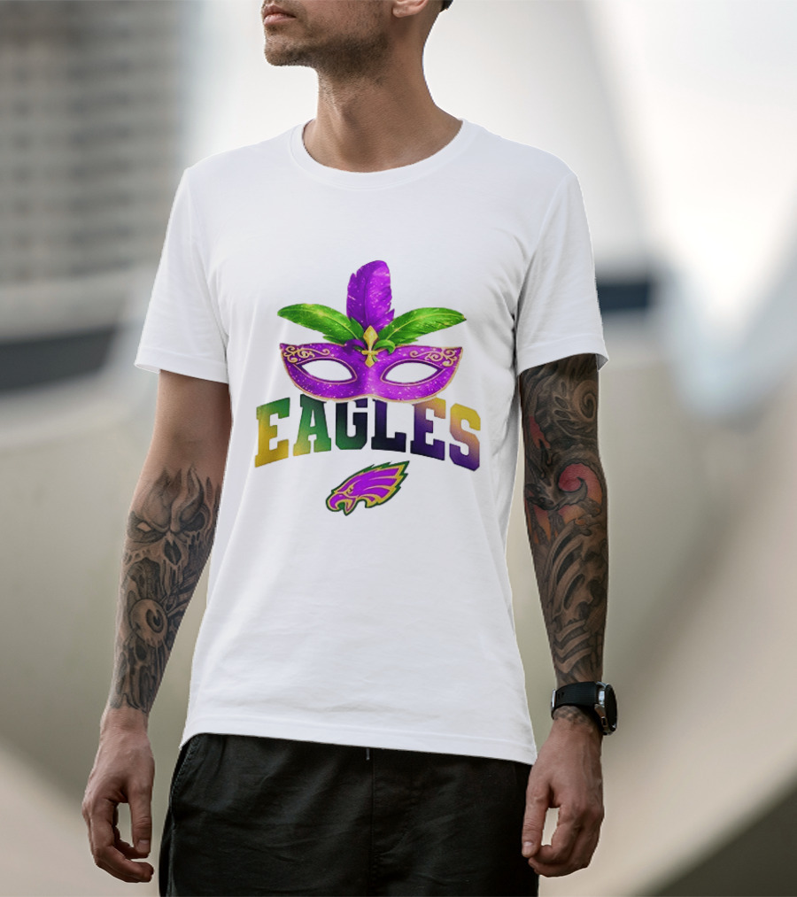 Eagles Mardi Gras Mask Festival Celebration T-Shirt