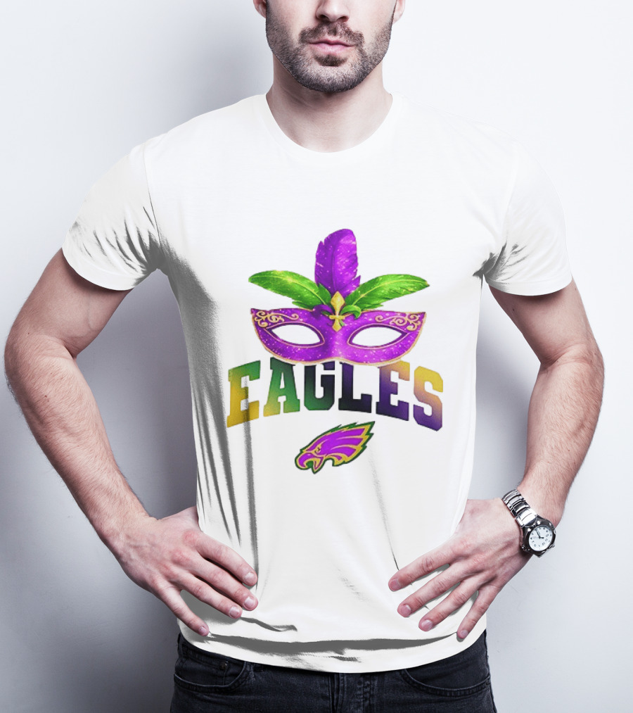 Eagles Mardi Gras Mask Festival Celebration T-Shirt
