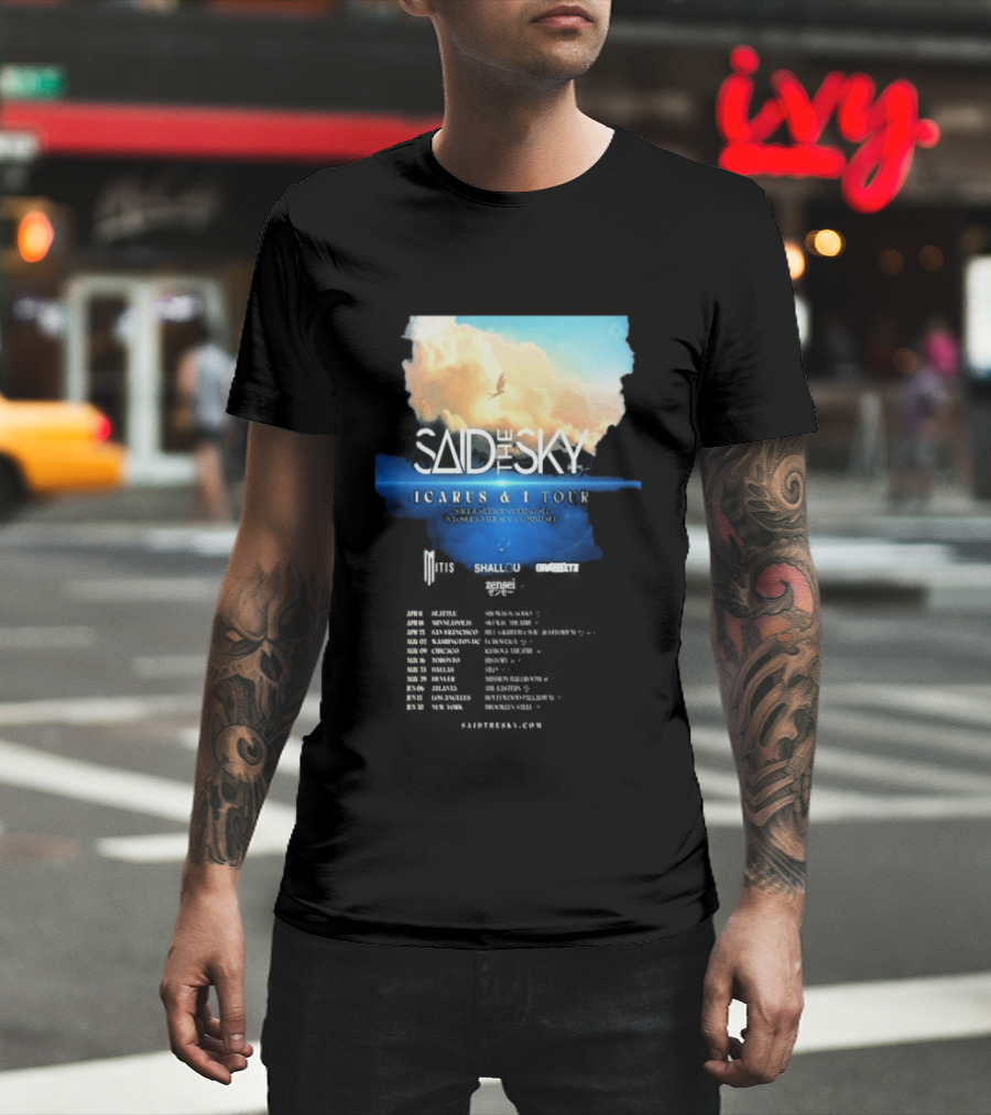 Said The Sky Icarus & I Tour 2026 Dates Clouds Shallou Special Guest T-Shirt