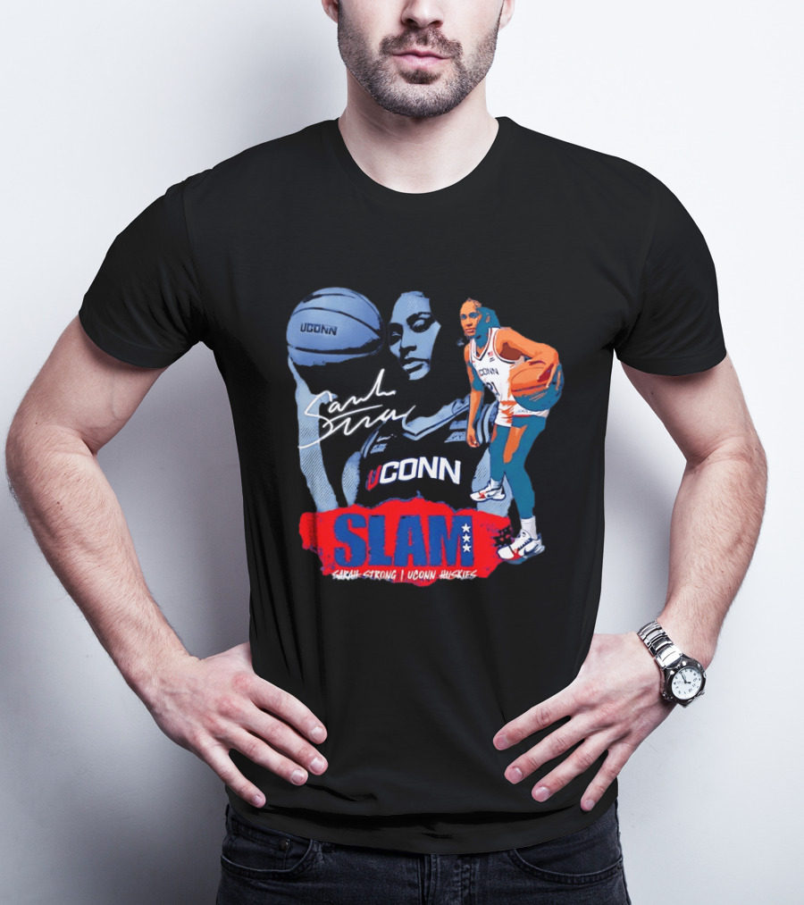UConn Huskies Sarah Strong Basketball SLAM Cover T-Shirt