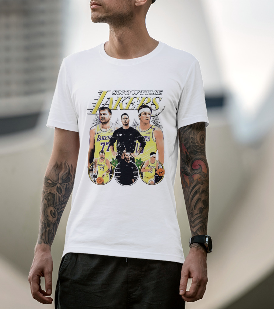 Snowtime Lakers Los Angeles Basketball Legends T-Shirt