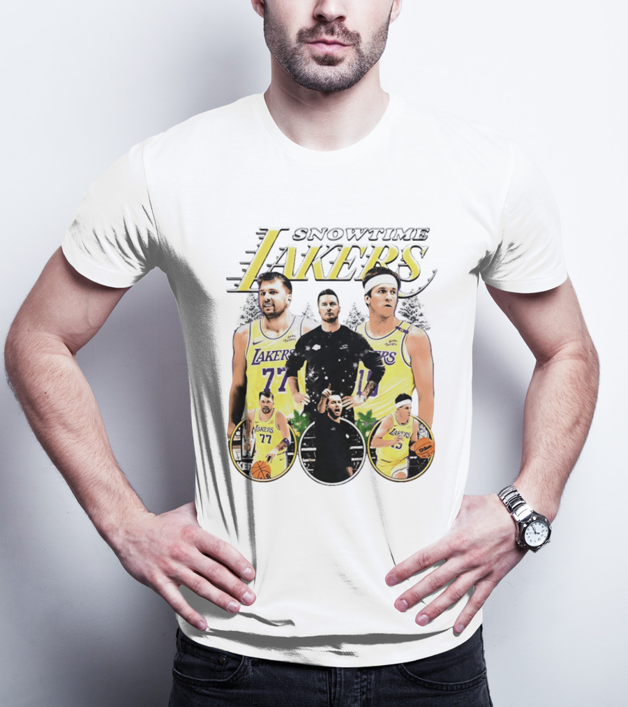 Snowtime Lakers Los Angeles Basketball Legends T-Shirt