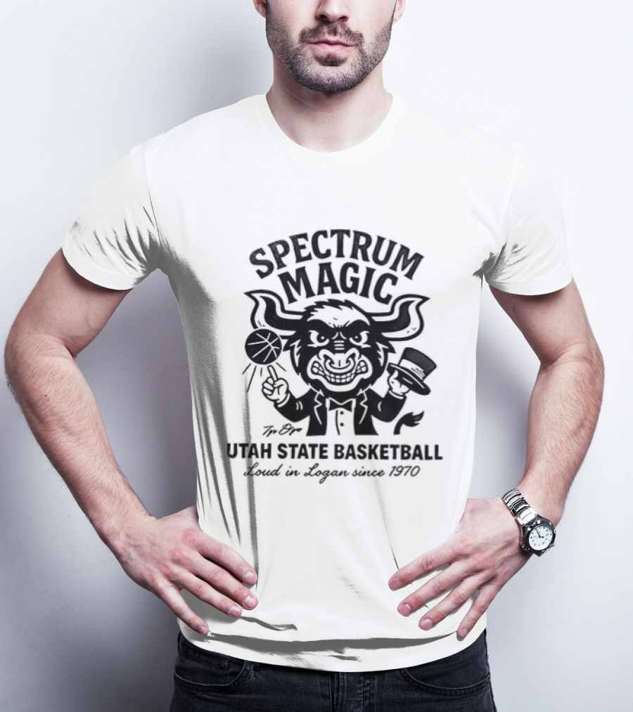 Spectrum Magic Utah State Basketball Loud In Logan Since 1970 T-Shirt