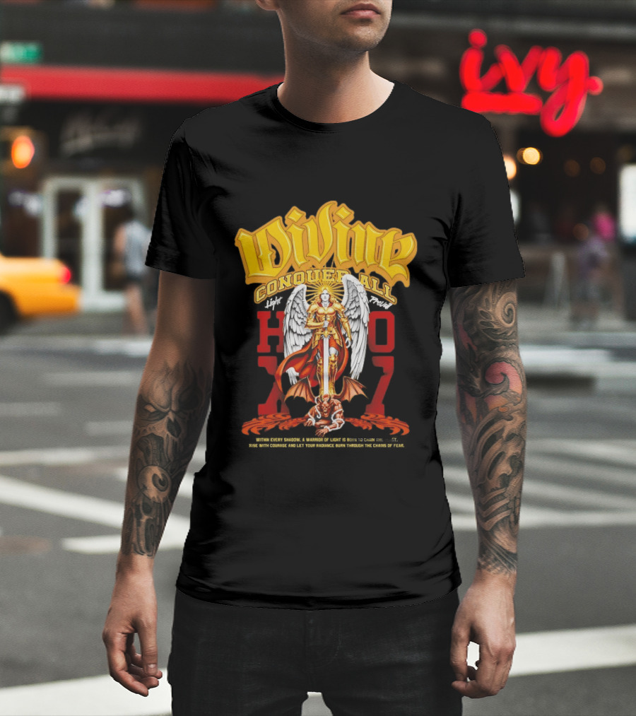 Divine Conquer All Angelic Warrior Battle HOXO17 T-Shirt