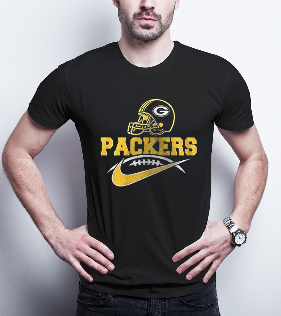Green Bay Packers Helmet Fan Apparel Nike Football T-Shirt