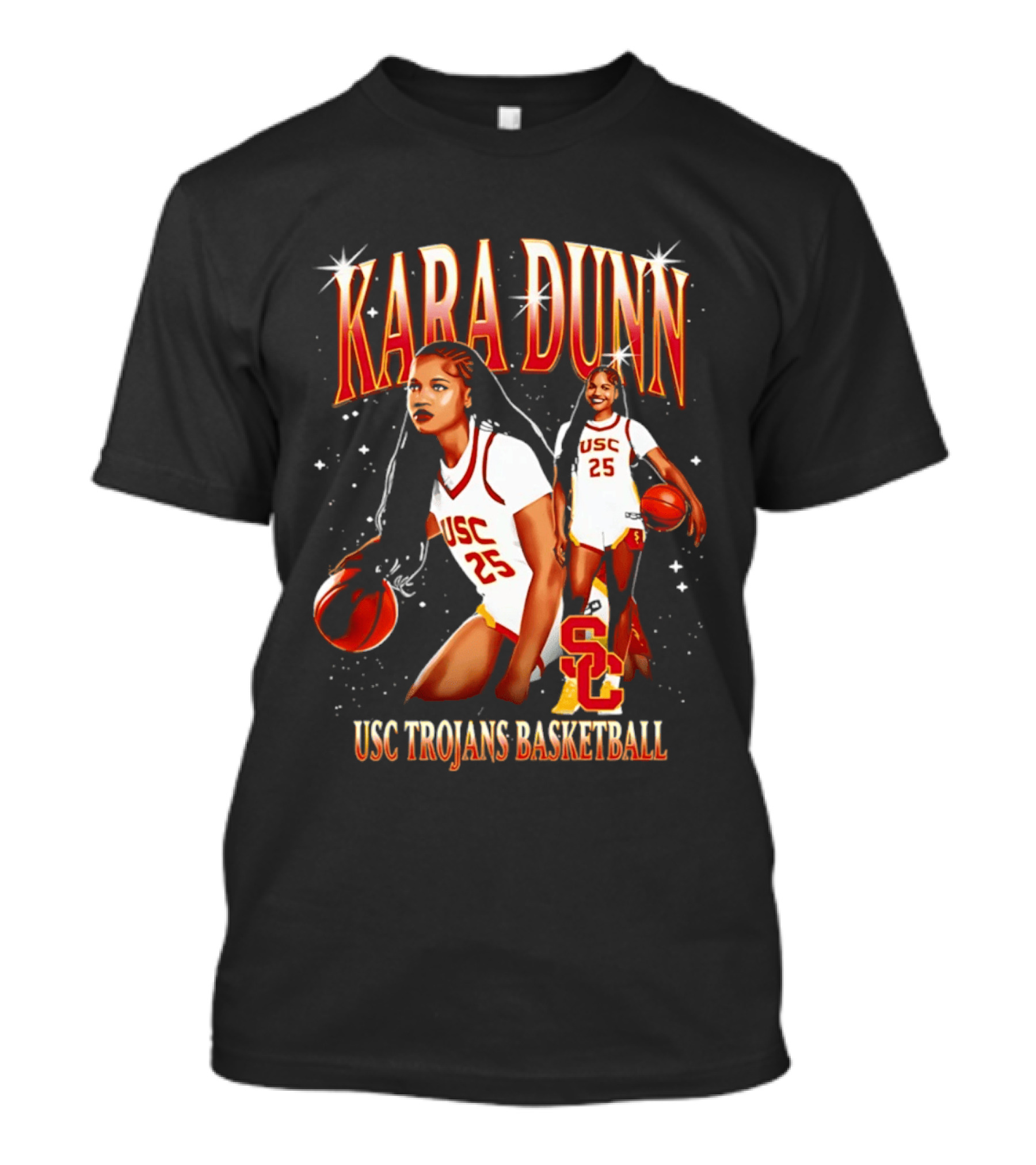 Kara Dunn USC Trojans Basketball Player Collage With Jersey 25 And Iconic SC T-Shirt