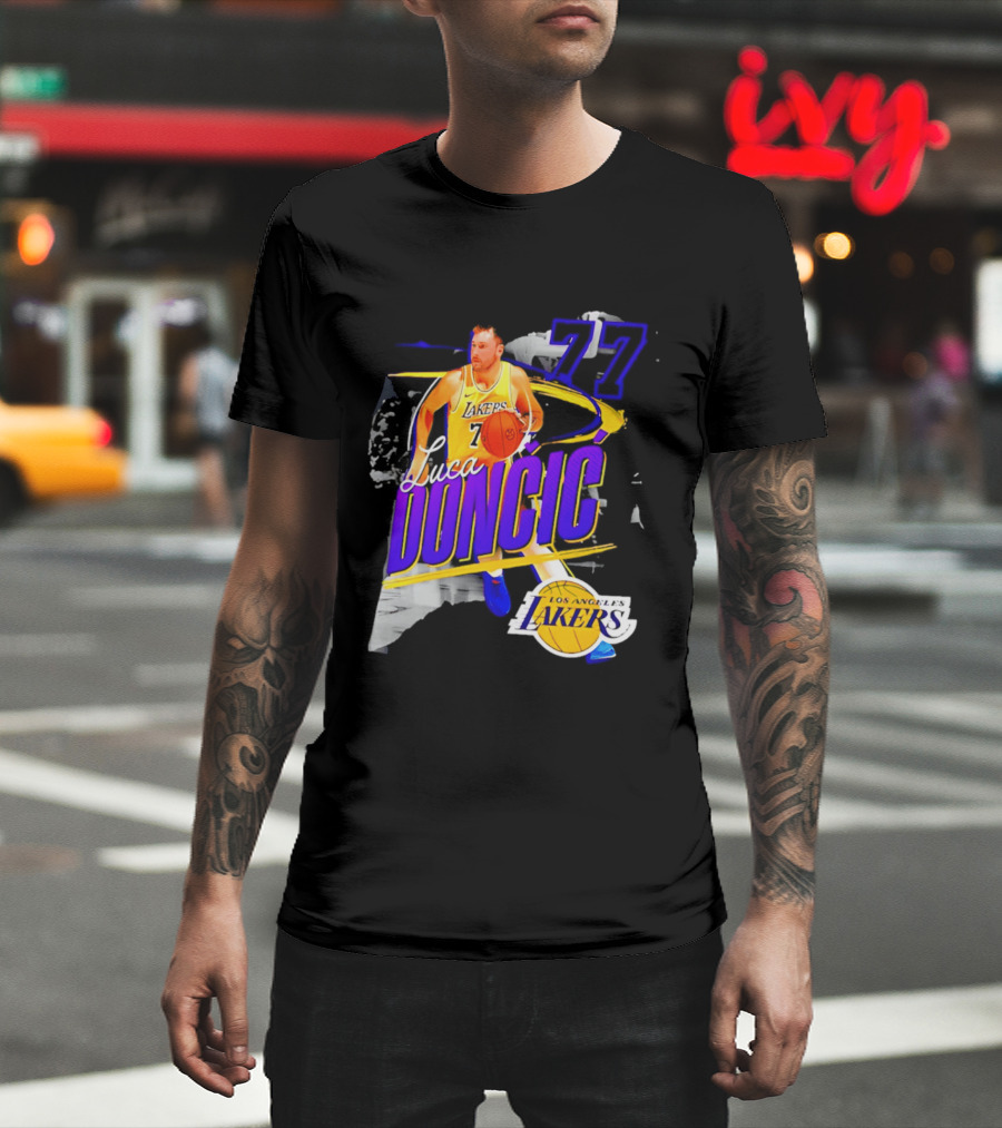 Luka Dončić Number 77 Los Angeles Lakers Basketball NBA 2026 T-Shirt