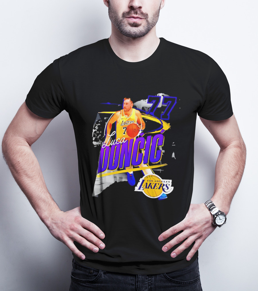 Luka Dončić Number 77 Los Angeles Lakers Basketball NBA 2026 T-Shirt