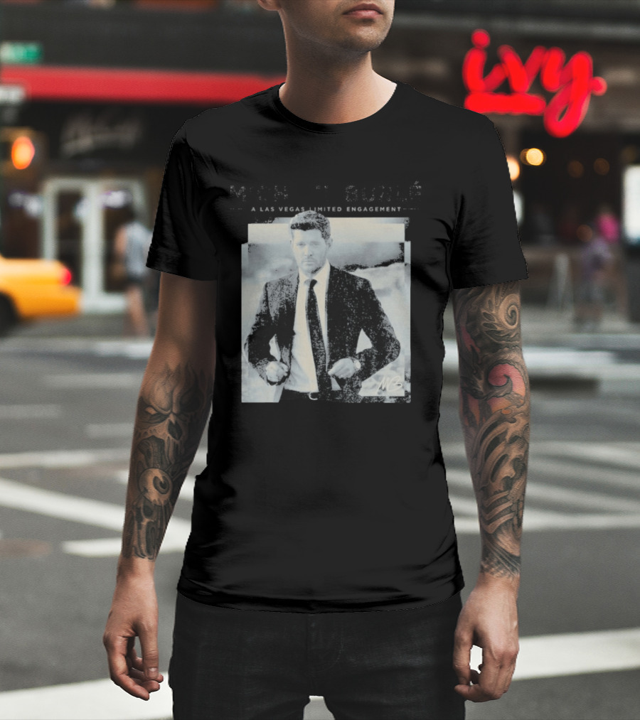Michael Buble A Vegas Photo Classic Suit Style MB Signature T-Shirt