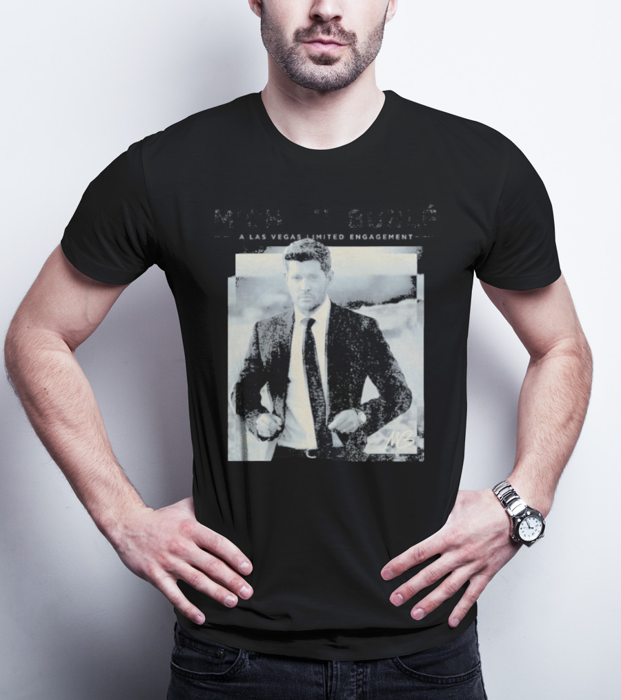 Michael Buble A Vegas Photo Classic Suit Style MB Signature T-Shirt