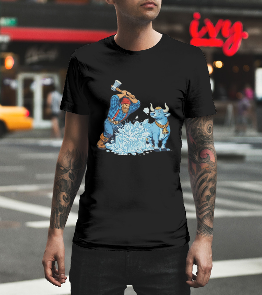 Minnesota Paul Bunyan Babe Blue Ox Breaking Ice Resistance T-Shirt