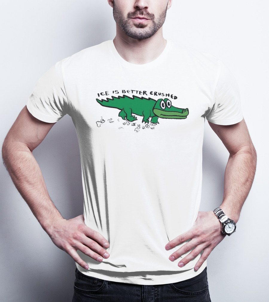 Alligator Ice Is Better Crushed Cartoon T-Shirt