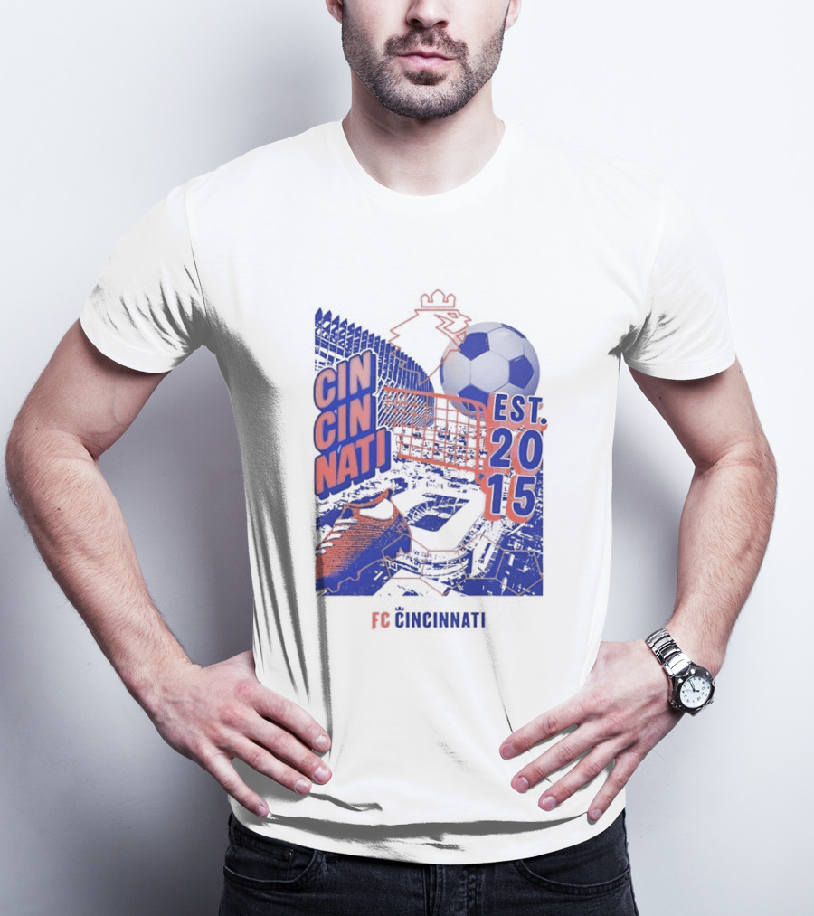 FC Cincinnati Est 2015 Soccer Ball Cleats Iconic Sports Team T-Shirt