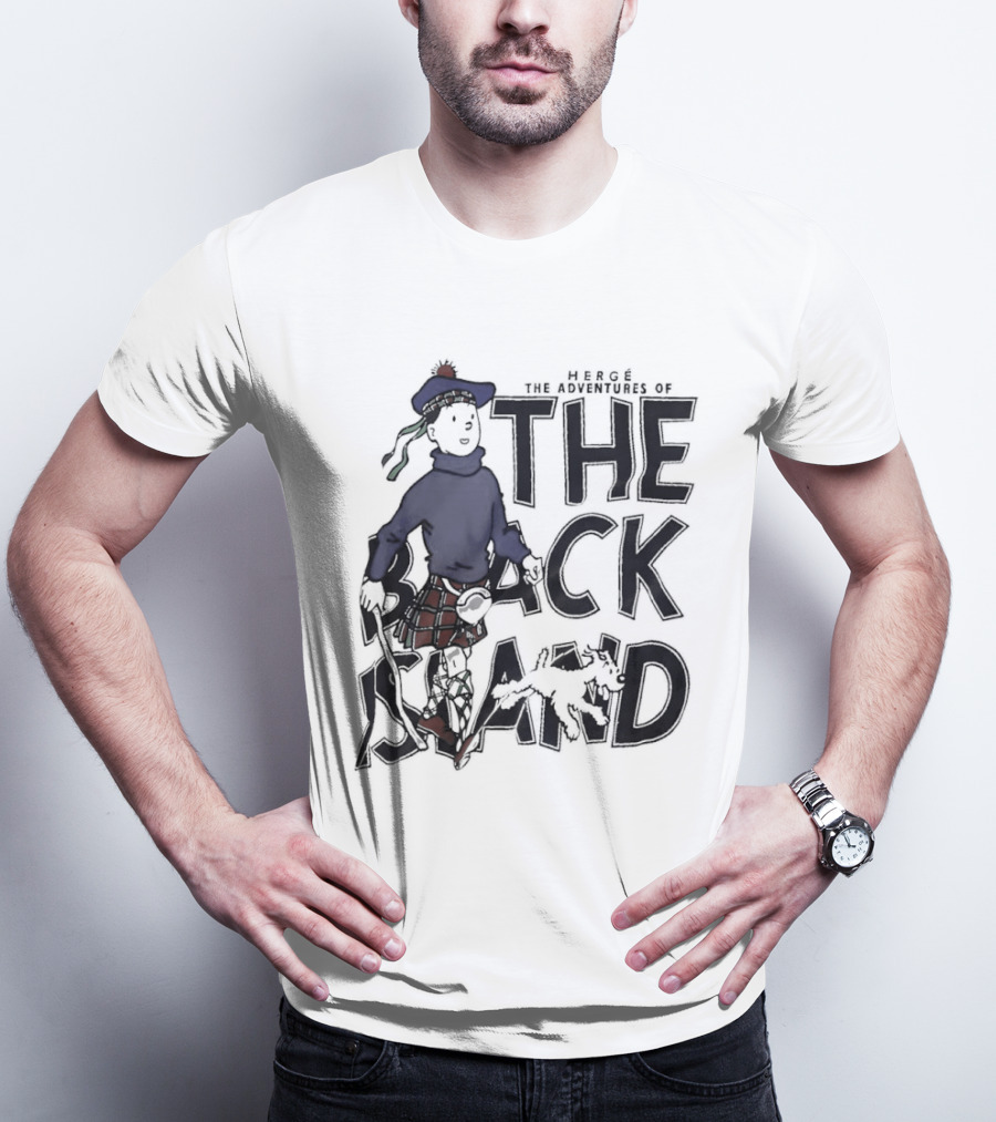Hergé The Adventures Of Tintin The Black Island Character In Scottish Attire T-Shirt