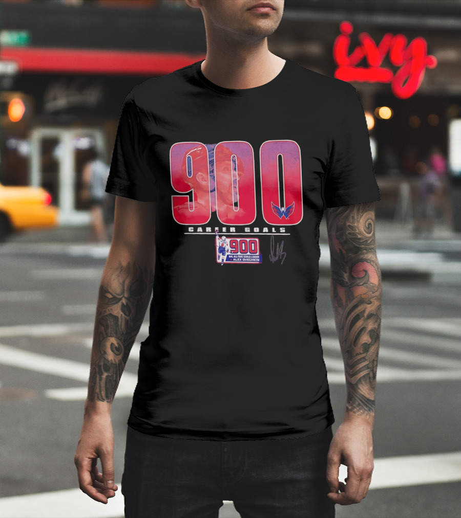 Washington Capitals Alex Ovechkin 900 NHL Career Goals All Time Goals Leader T-Shirt