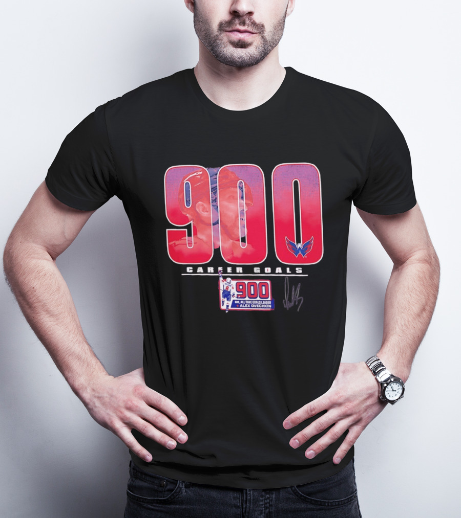 Washington Capitals Alex Ovechkin 900 NHL Career Goals All Time Goals Leader T-Shirt