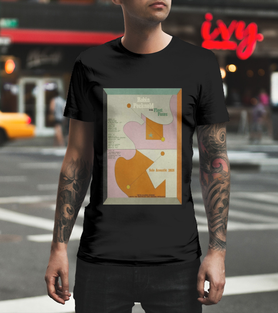 Robin Pecknold Fleet Foxes Tour 2026 Flynn Ridgefield Rockport Nashua NYC T-Shirt