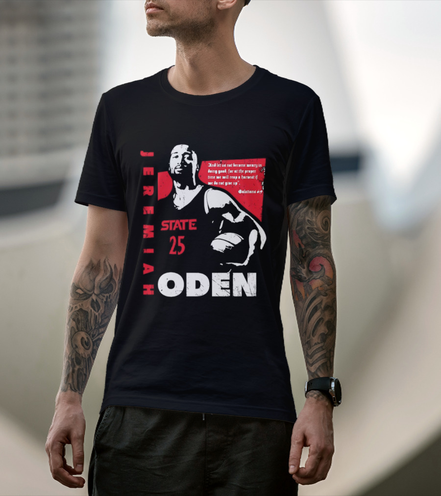 Jeremiah Oden San Diego State 25 Galatians 6:9 T-Shirt