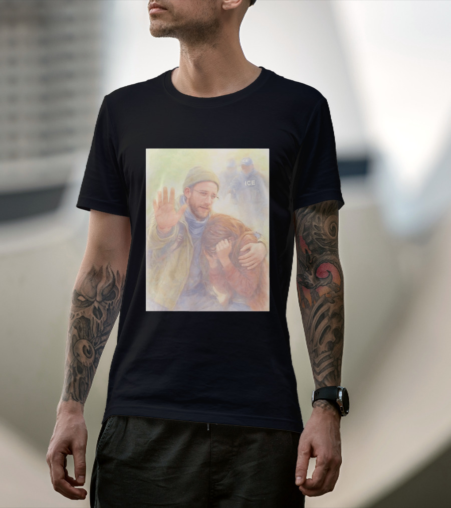 Justice For Alex Pretti Rest In Peace Anti ICE Cross Compassionate Protest T-Shirt