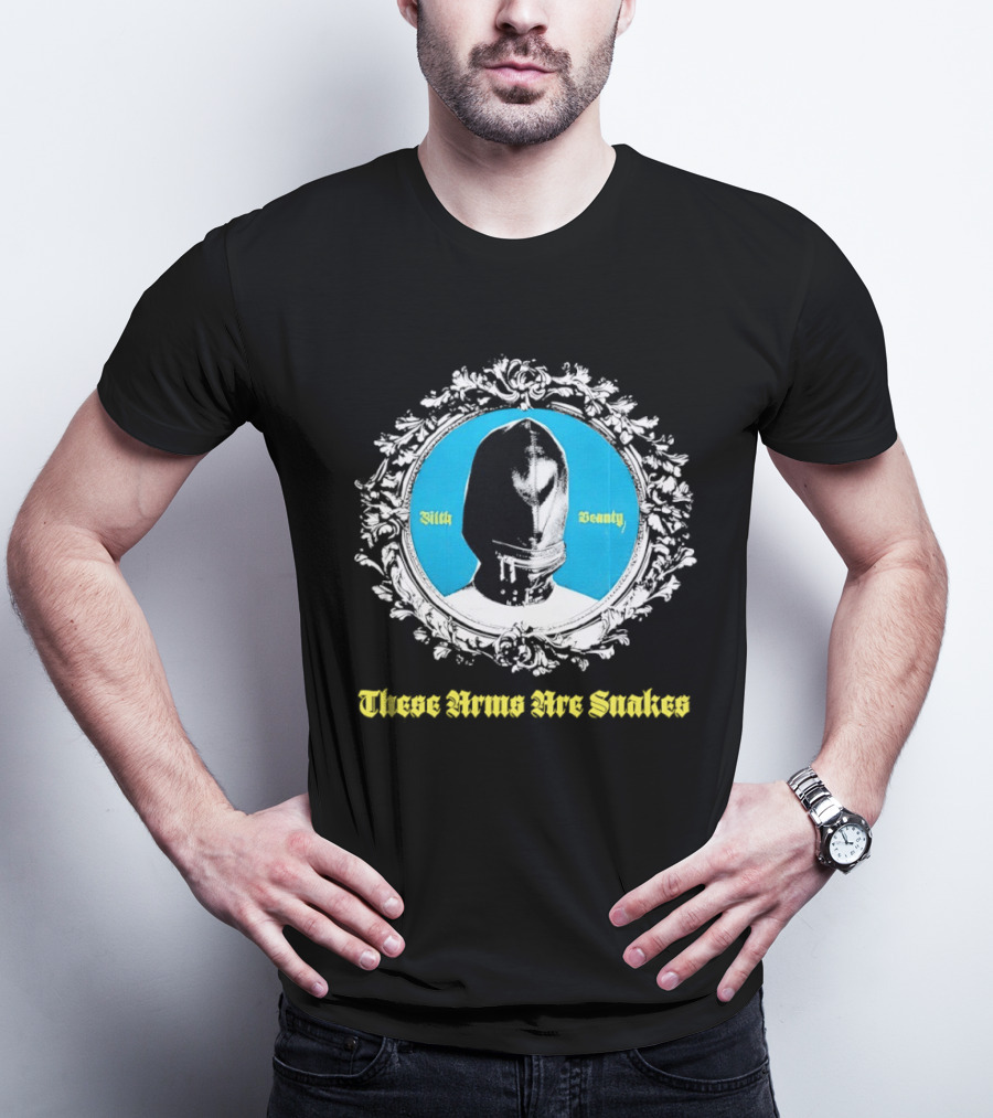 These Arms Are Snakes Filth Beauty Visored Figure Blue Circle Floral Frame T-Shirt
