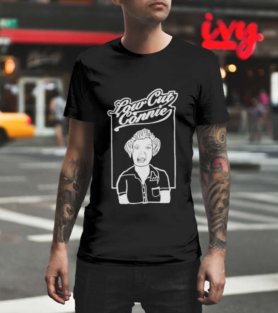Low Cut Connie Vintage Outline Monochrome T-Shirt