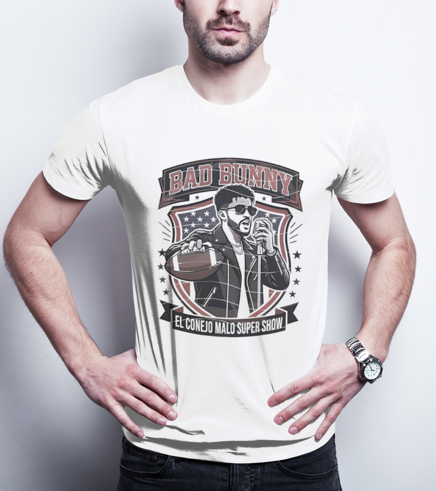 Bad Bunny El Conejo Malo Super Show Football Singer T-Shirt