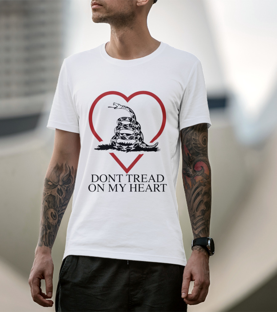 Dont Tread On My Heart Gadsden Flag Valentine Snake Inside Heart T-Shirt