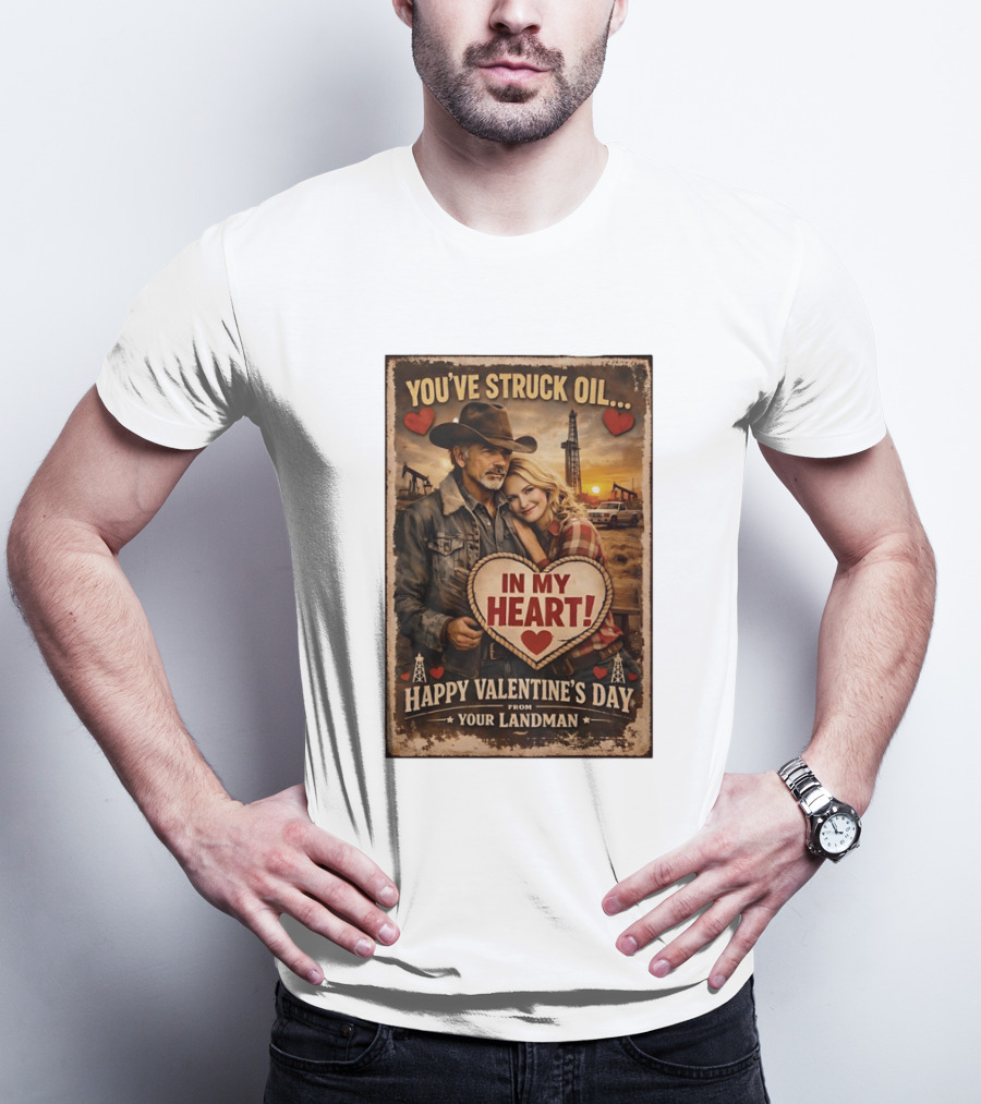 You've Struck Oil In My Heart Happy Valentine's Day From Your Landman T-Shirt