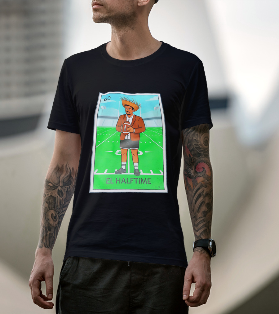 Bad Bunny El Halftime Football Card 60 Stadium Scene T-Shirt