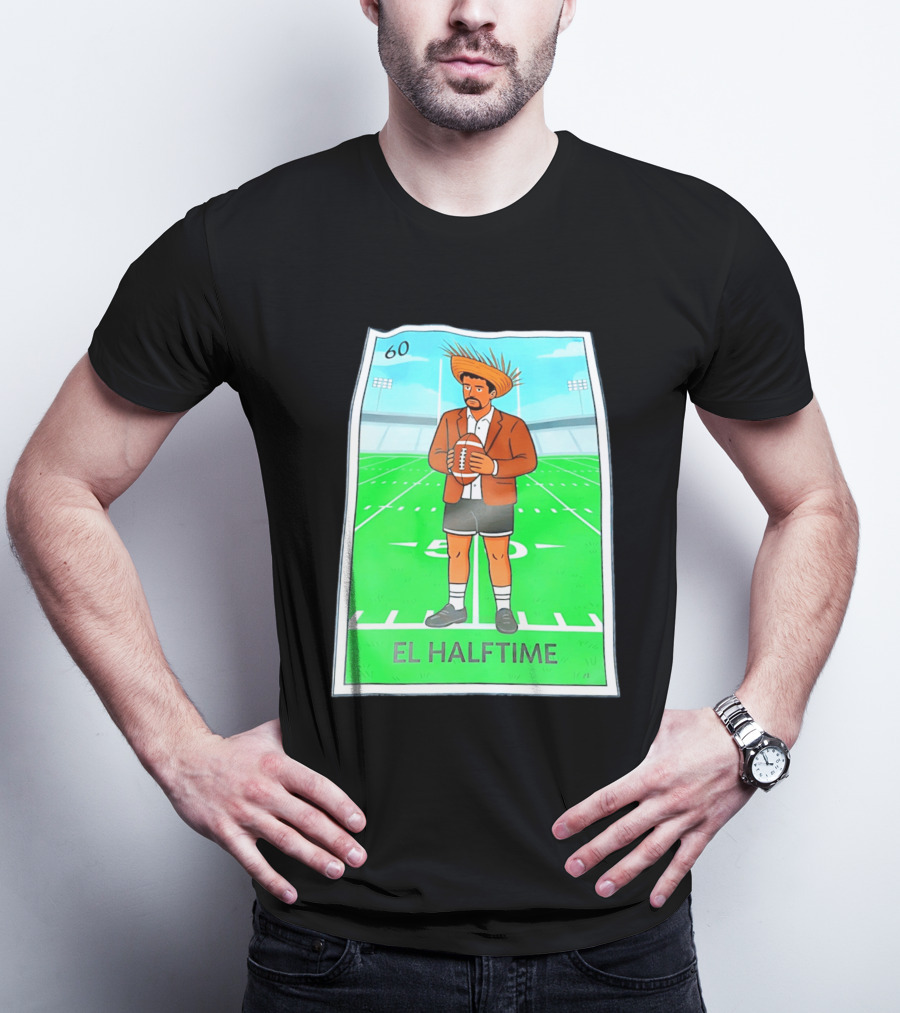 Bad Bunny El Halftime Football Card 60 Stadium Scene T-Shirt