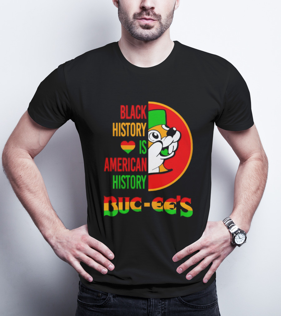 Buc Ee's Black History Is American History Heart Icon With Buc Ee's T-Shirt