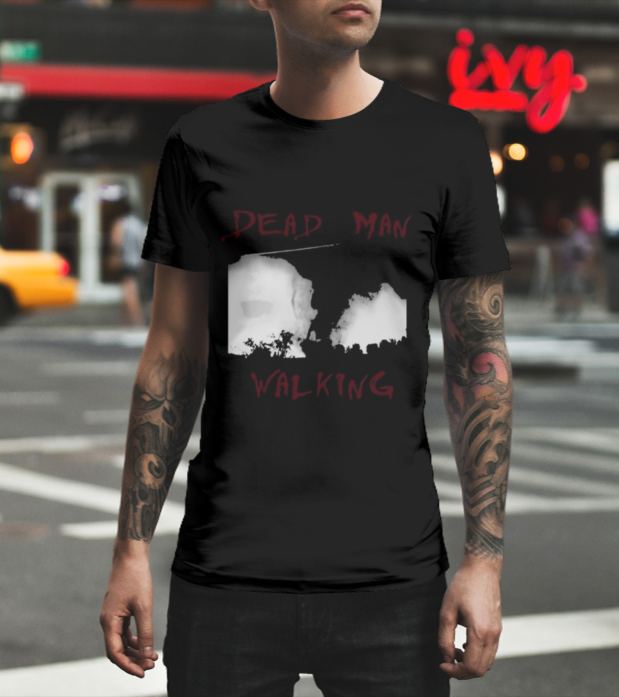 Dead Man Walking Zombie Hand Print Grunge T-Shirt