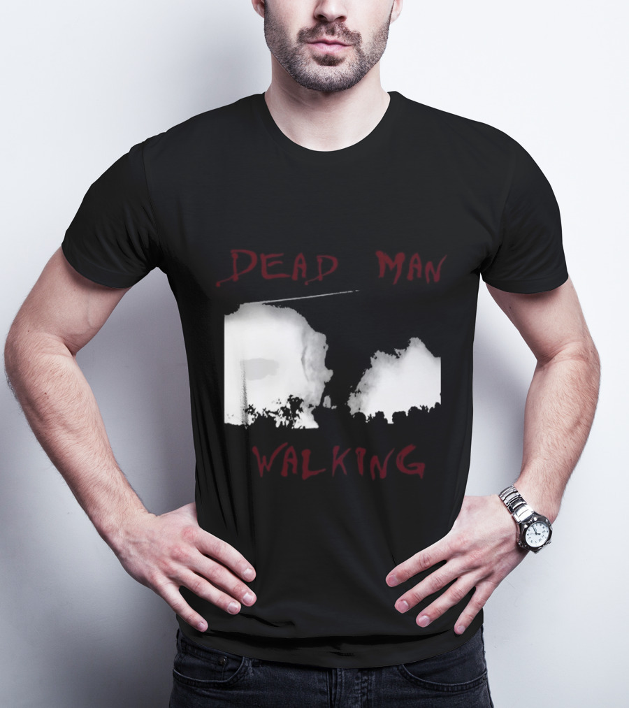 Dead Man Walking Zombie Hand Print Grunge T-Shirt