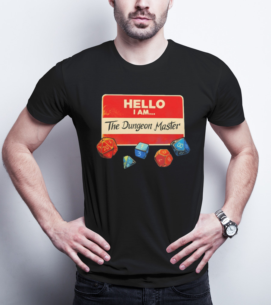 Hello I Am The Dungeon Master Dice RPG Gaming T-Shirt