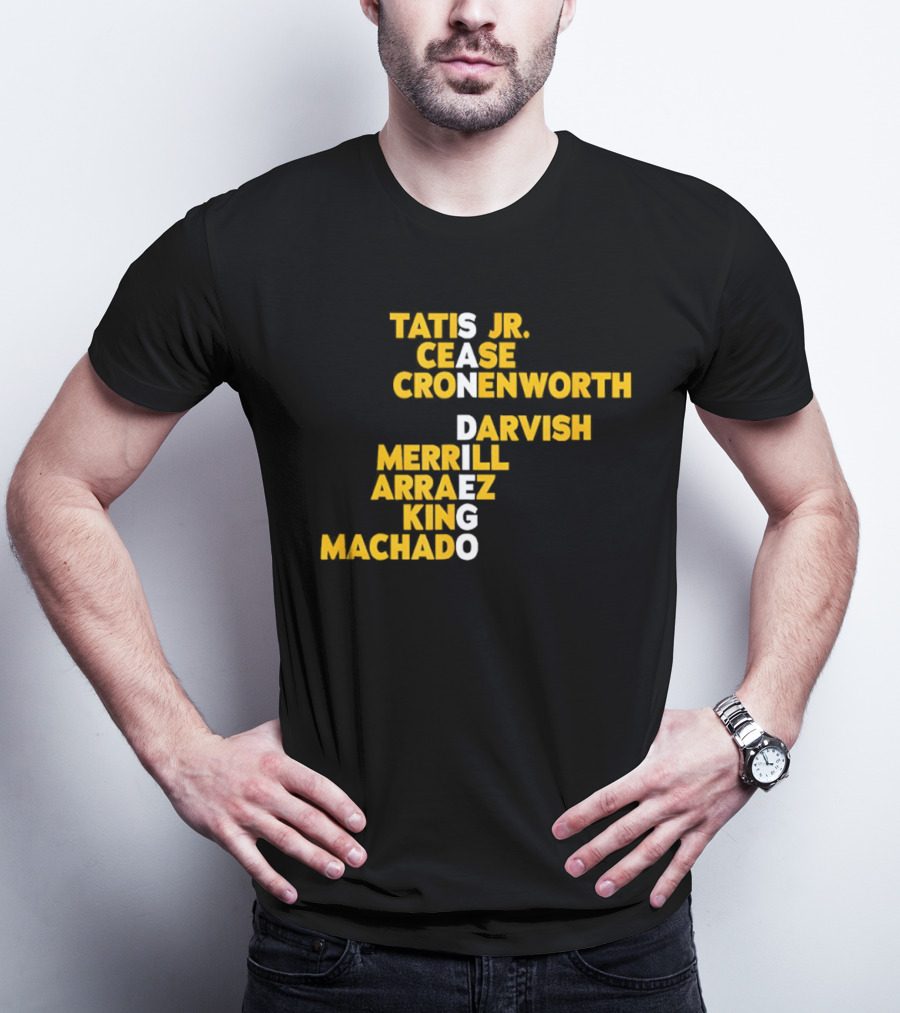 San Diego Baseball 2025 Tatis Jr Machado Darvish Merrill King Names T-Shirt