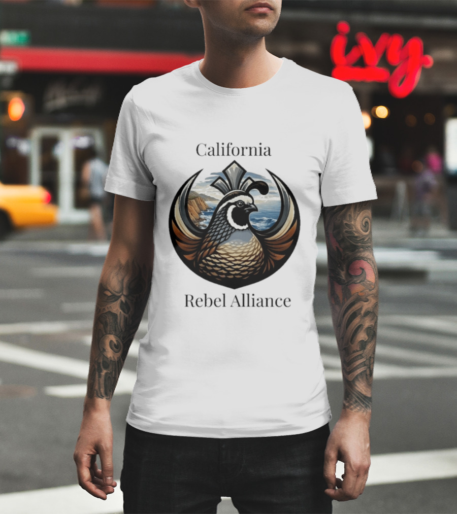 California Rebel Alliance Quail Coastal T-Shirt