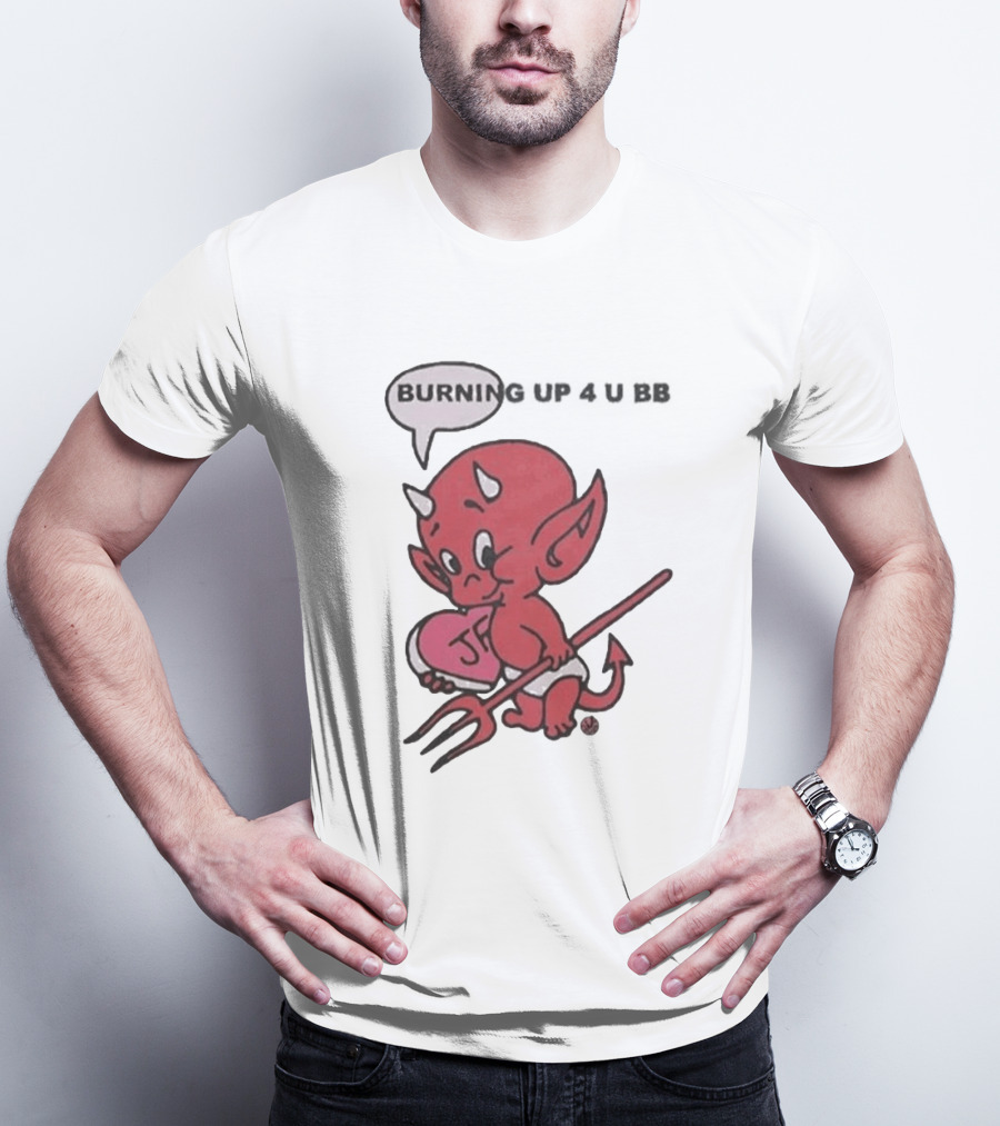 Burning Up Cute Cartoon Red Devil Just Friends T-Shirt